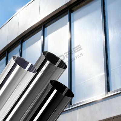 China Building Privacy Window Film One Way Mirror Reflective Window Film Glass Foil Silver Insulation Tint Film for sale