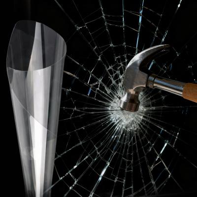 China 2/4/8/12/16 Mil Security Transparent Tint Film Explosion Proof Safety Glass Protective Film for sale