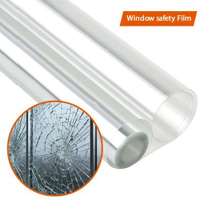China 2Mil 4Mil 8Mil 12Mil 24Mil Safety Shatter Film UV Blocking Explosion Proof Glass Protection Film Safety Car Security Window Film for sale