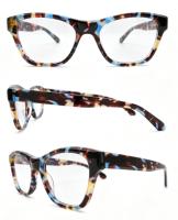 China Vibrant Blue Tortoiseshell Cat Eye Glasses Durable Acetate Frame FPDB21235 C2 52-21-145 for sale