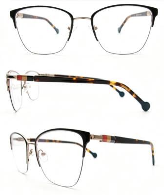 China FFCA4169 C1 54-17-140 Classic Black Gold Metal Glasses Lightweight Comfortable for sale