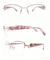 China Elegant Pink Marble Rimless Glasses Feminine Stylish Ultra Light FFCB3916 C3 55-17-142 for sale