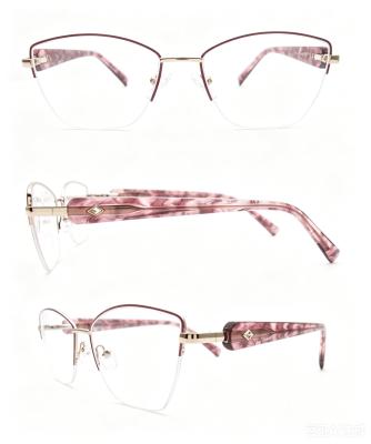 China Elegant Pink Marble Rimless Glasses Feminine Stylish Ultra Light FFCB3916 C3 55-17-142 for sale