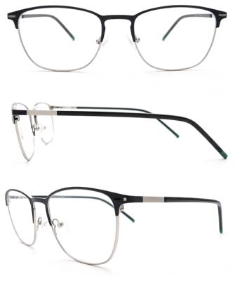 China Modern Black Silver Green Tip Glasses Ergonomic Fit All Day Comfort FFDA10147 C3 53-18-145 for sale