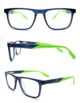 China Blue Green Square Frame Glasses Sporty Style Comfortable Fit FPDB22453 C4 48-17-135 for sale