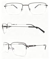 China Sleek Semi Rimless Glasses Minimalist Design Premium Metal FFCA4062 C1 55-18-140 for sale