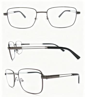 China Modern Full Rim Rectangular Glasses Ergonomic Fit Metal FFDA10306 C1 55-18-140 for sale