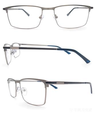 China Contemporary Silver Frame Glasses Blue Temple Accents All Day Comfort FFDA11037 C3 58-18-145 for sale