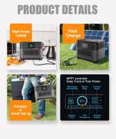 China Lifepo4 Battery Storage Systems 230V 50Hz 1000W Mobile Power Station With Solar Panel for sale
