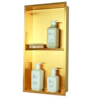 China 14x22x5 Inch Stainless Steel Shower Wall Niche with Adjustable Shelves and Waterproof Construction for Modern Bathrooms for sale