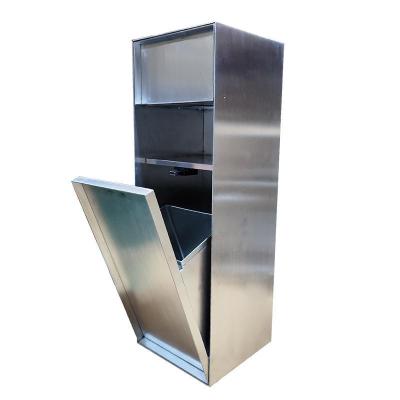 China Dual Tier Stainless Steel Recessed Paper Towel Dispenser with Corner Mounting for Commercial Bathrooms for sale