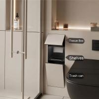 China 600×300×140mm Stainless Steel Shower Niche with Hidden Trash Can - Corner Mounted Bathroom Storage Solution for sale