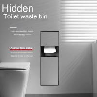 China 600×300×140mm Stainless Steel Shower Niche with Hidden Trash Can - Corner Mounted Bathroom Storage Solution for sale