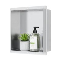 China 12x12 Inch Stainless Steel Shower Wall Niche - Brushed Finish Recessed Bathroom Storage Insert for sale