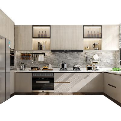 China Custom Stainless Steel Kitchen Island with Integrated Stove and Adjustable Shelves - Brushed Finish Residential Cabinets for sale