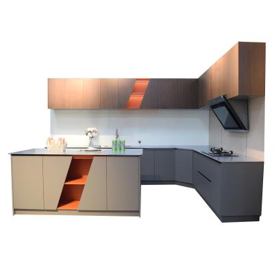 China Stainless Steel Center Island Kitchen Cabinet Set with Integrated Stove - 304 Grade Steel Construction for Commercial & Residential Use for sale