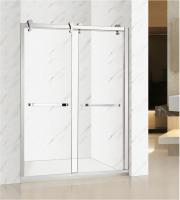 China Modern Stainless Steel Shower Enclosure with 8mm Tempered Glass and Gold Frame - Includes Ceramic Tray for sale