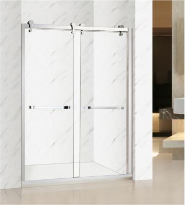 China Modern Stainless Steel Shower Enclosure with 8mm Tempered Glass and Gold Frame - Includes Ceramic Tray for sale
