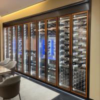 China Stainless Steel Wine Bar Cabinet with LED Lighting and Climate Control for Professional Wine Storage Display for sale