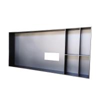 China 75-Inch Stainless Steel TV Wall Niche with LED Lighting - Modern Wall-Mounted Cabinet for Living Room for sale