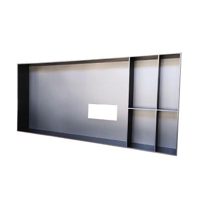 China 75-Inch Stainless Steel TV Wall Niche with LED Lighting - Modern Wall-Mounted Cabinet for Living Room for sale