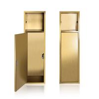China Wall Mounted Bathroom Toilet Brush Cabinet 630x185x120mm Stainless Steel with PVD Coating for sale