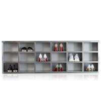 China Custom Stainless Steel Shoe Cabinet with Multi-Grid Storage and Dressing Stool Function - Eco-Friendly Design for sale
