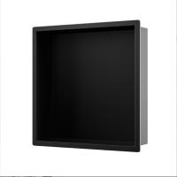 China 320x320mm Waterproof Stainless Steel Shower Niche with Matte Black Finish for Tile Insert Installation for sale