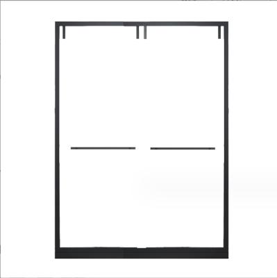 China 36x36x80 Inch Stainless Steel Shower Cabin with Sliding Glass Door - Wall Mounted Black Corrosion Resistant Enclosure for sale