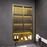 China Modern Built-in Glass Door Stainless Steel Shower Niche with 304/316 Chrome Plated Finish for Bathroom Storage for sale