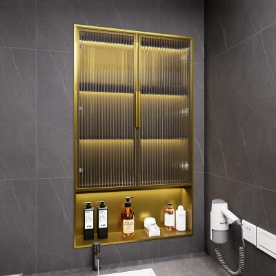 China Modern Built-in Glass Door Stainless Steel Shower Niche with 304/316 Chrome Plated Finish for Bathroom Storage for sale
