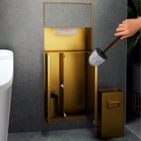 China 304 Stainless Steel Concealed Bathroom Trash Can with Tissue Box 718x298x140mm Surface Mounted for sale
