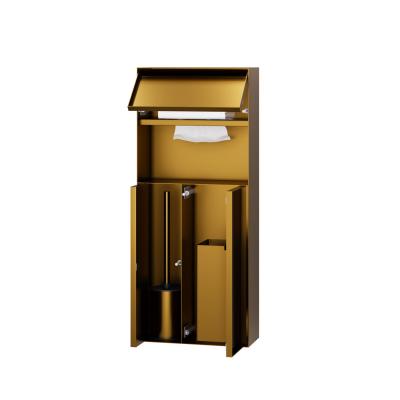 China 304 Stainless Steel Concealed Bathroom Trash Can with Tissue Box 718x298x140mm Surface Mounted for sale