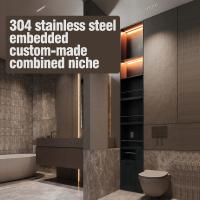 China 304 Stainless Steel Shower Niche 600x300mm Custom Embedded Full Welded Seamless Vacuum Nano Coating for sale