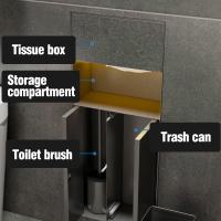 China Customizable 304 Stainless Steel Shower Niche with Concealed Trash Can and Tissue Box 716x298x140mm for sale