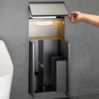 China Customizable 304 Stainless Steel Shower Niche with Concealed Trash Can and Tissue Box 716x298x140mm for sale