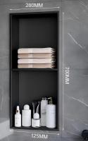 China Modern Open Grid Niche Bathroom Storage Cabinet 600mm Nano Anti-Fingerprint Seamless Weld Customizable for sale