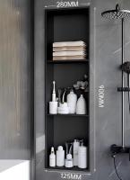China Modern Open Grid Niche Bathroom Storage Cabinet 600mm Nano Anti-Fingerprint Seamless Weld Customizable for sale