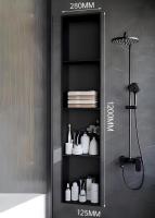 China Modern Open Grid Niche Bathroom Storage Cabinet 600mm Nano Anti-Fingerprint Seamless Weld Customizable for sale
