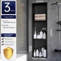 China Modern Open Grid Niche Bathroom Storage Cabinet 600mm Nano Anti-Fingerprint Seamless Weld Customizable for sale