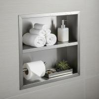 China 304 Stainless Steel Wall Niche Bathroom Toilet Storage Rack 400x300mm Waterproof for sale