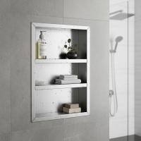 China 304 Stainless Steel Shower Niche with Door Rust Resistant Easy Clean Bathroom Storage Organizer 400x300mm for sale