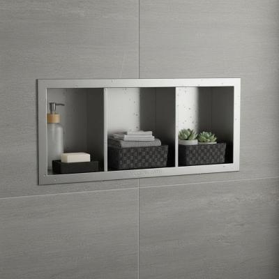 China 304 Stainless Steel Bathroom Niche Recessed Shelf 16x20 Inch Matte Finish Rust Proof Storage for sale