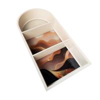 China 304 Stainless Steel Printed Transparent Glass Backboard Niche Customizable Double Layer Framed Display 600x400mm for sale