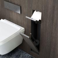 China 304 Stainless Steel Recessed Shower Niche with Hidden Toilet Brush and Tissue Box 2-in-1 Storage for sale