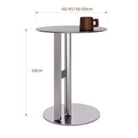 China 304 Stainless Steel Snowflake Coffee Table 60cm Height Customizable 40-60cm Diameter Chrome Finish for sale