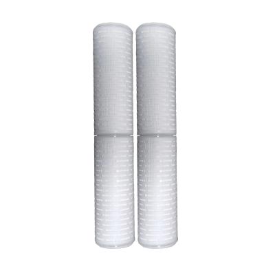 China 20 Inch Pleated Filter Cartridge 0.1-5 Micron for Industrial RO Systems with 68mm OD and 80°C Max Temperature for sale