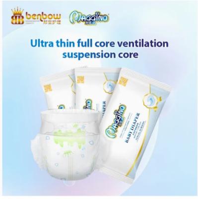 China 2024 New design printing breathable back sheet velcro diaper for sale