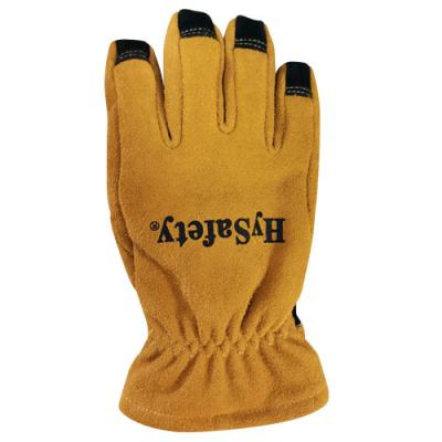 China Heat Resistant Firefighter Safety Gloves With Para Aramid Lining In Gold And Black for sale