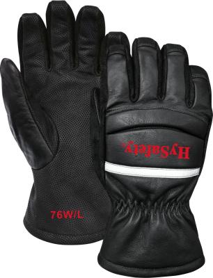 China NFPA 1970-2025ed Firefighter Flame Resistant Gloves Kangaroo skin shell with reflective tape gauntlet cuff for sale